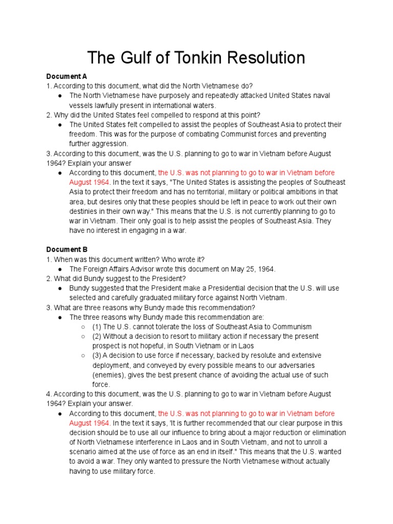 The Gulf of Tonkin Resolution | PDF | Military | Indochina Wars