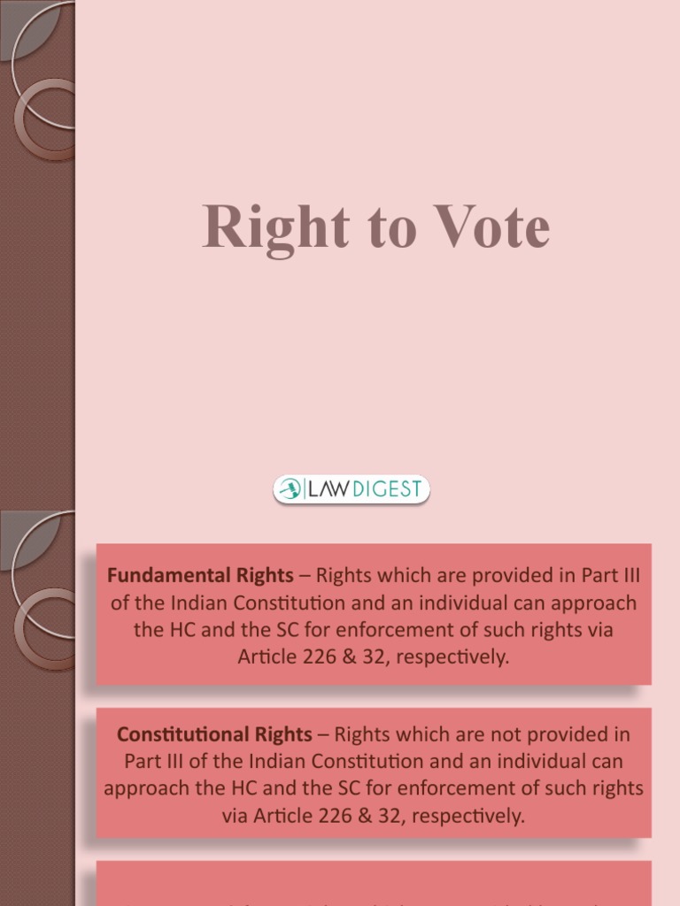 Right To Vote | PDF | Politics | Social Science