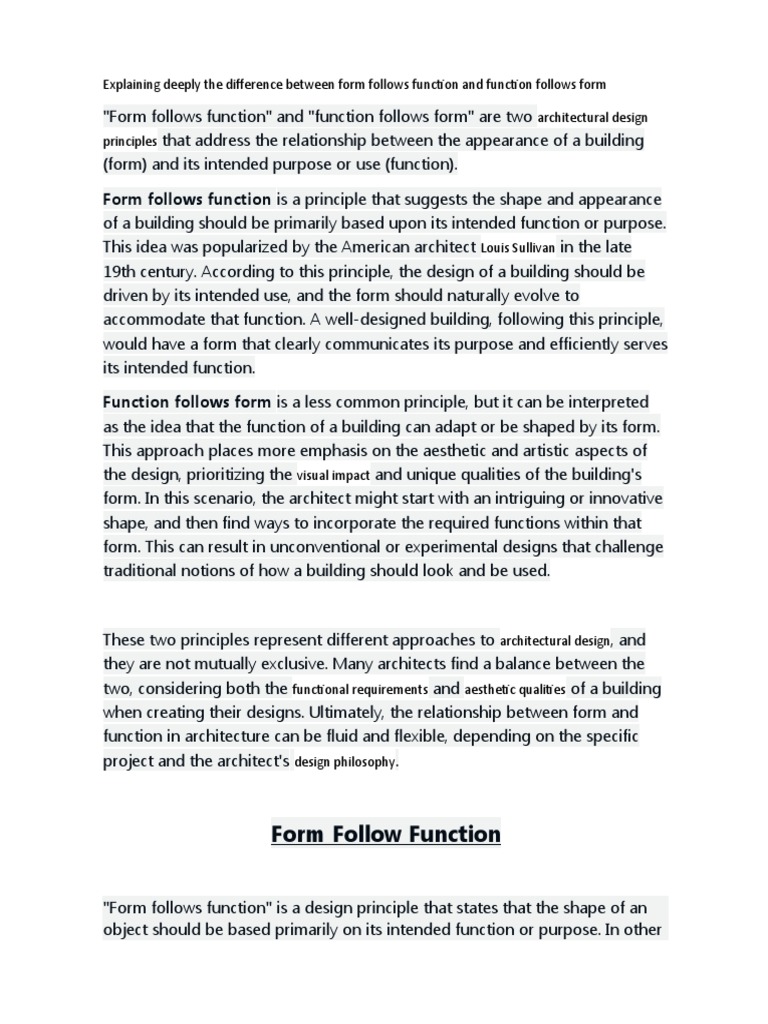 Form vs. Function in Architecture | PDF | Business | Art