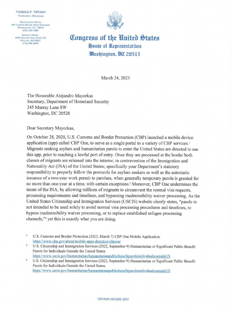 CBP One Letter | PDF