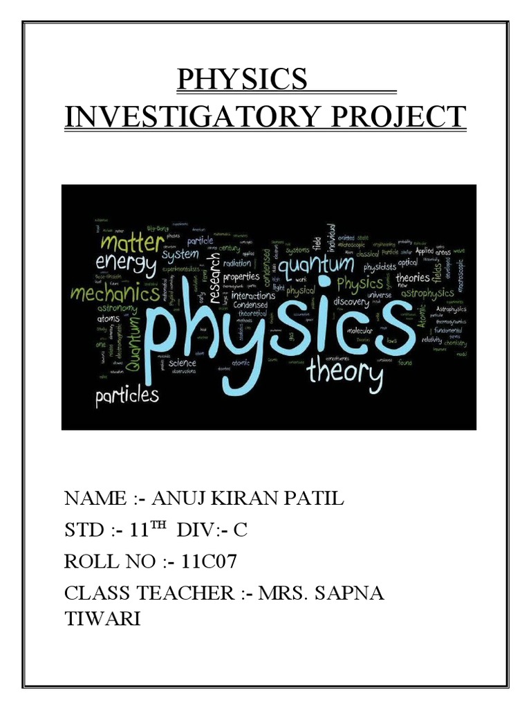 Physics Investigatory Project | PDF | Electronvolt | Electron