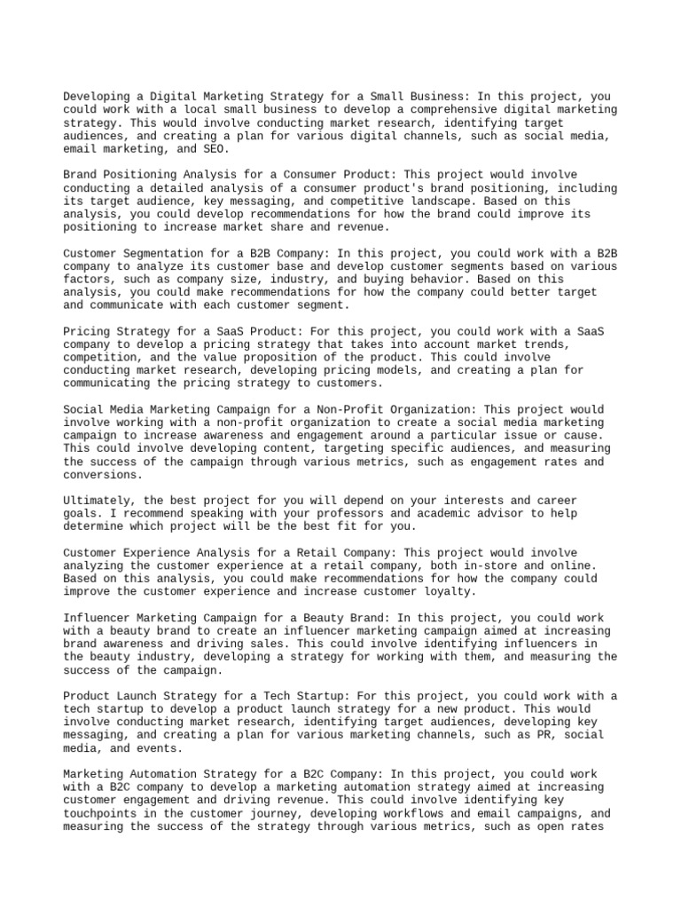 MBA Project Final Year | PDF | Marketing | Brand