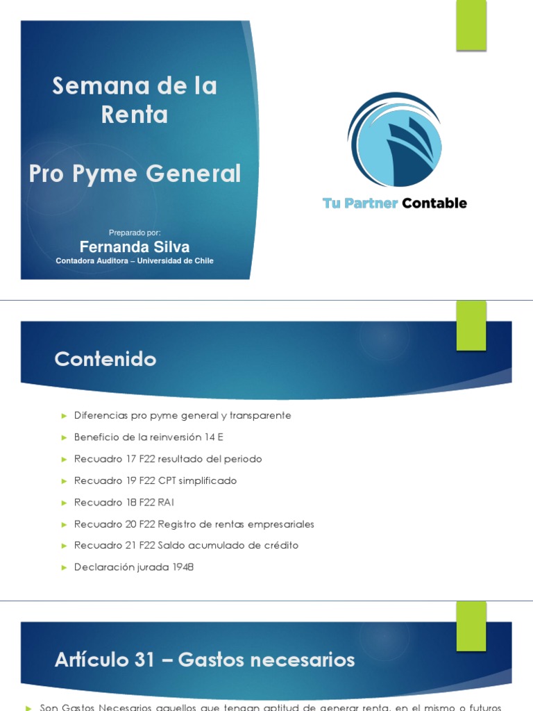 Semana de La Renta Pro Pyme General: Fernanda Silva | PDF ...