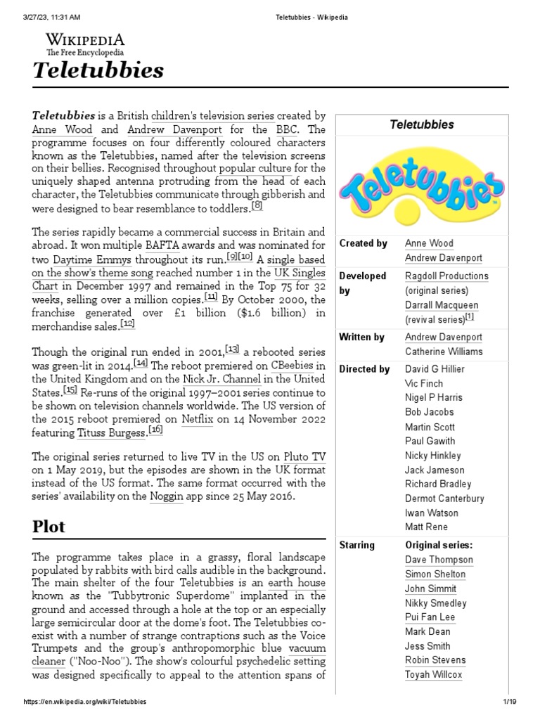 Teletubbies - Wikipedia | PDF