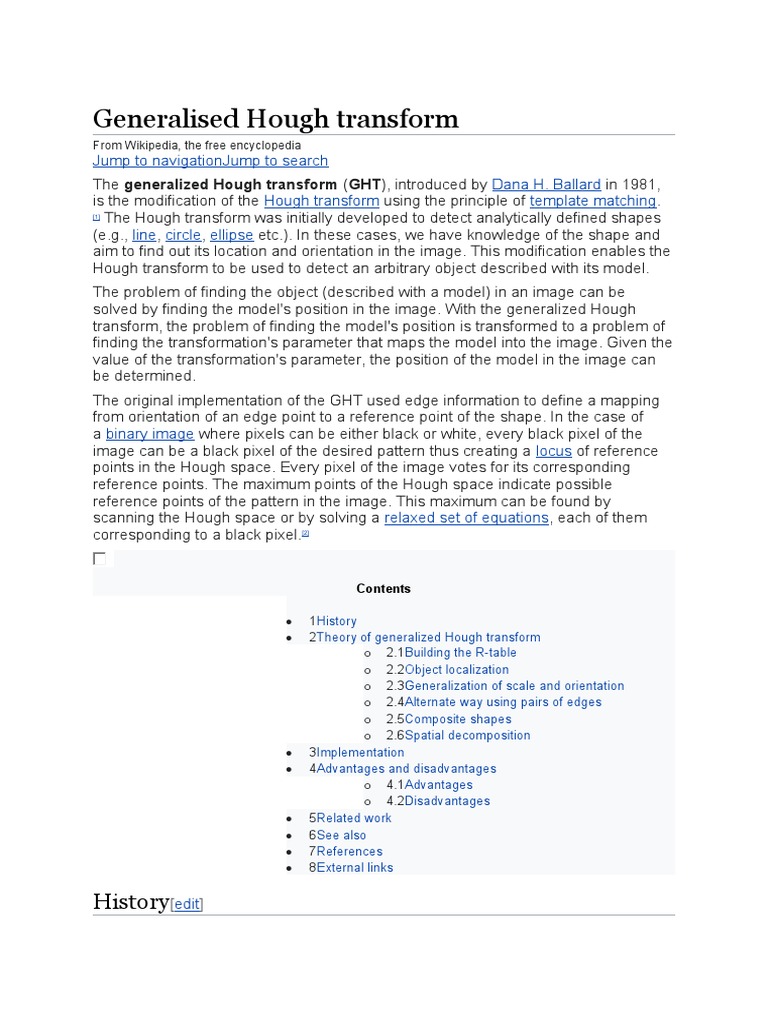 Generalised Hough Transform | Download Free PDF | Multidimensional ...