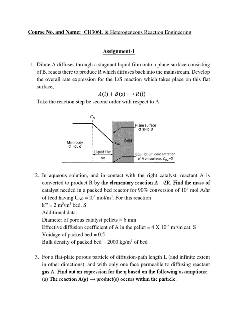 Assignment 2 HRE | PDF | Diffusion | Catalysis