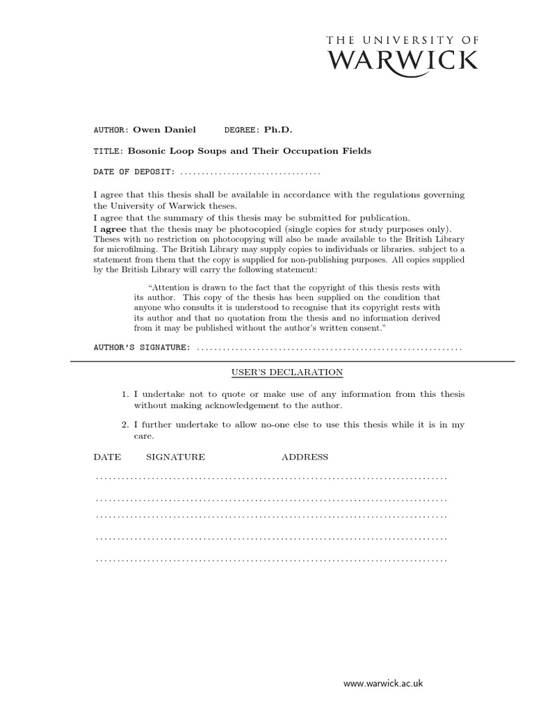 Thesis Owen Daniel PDF | PDF | Physics | Theoretical Physics