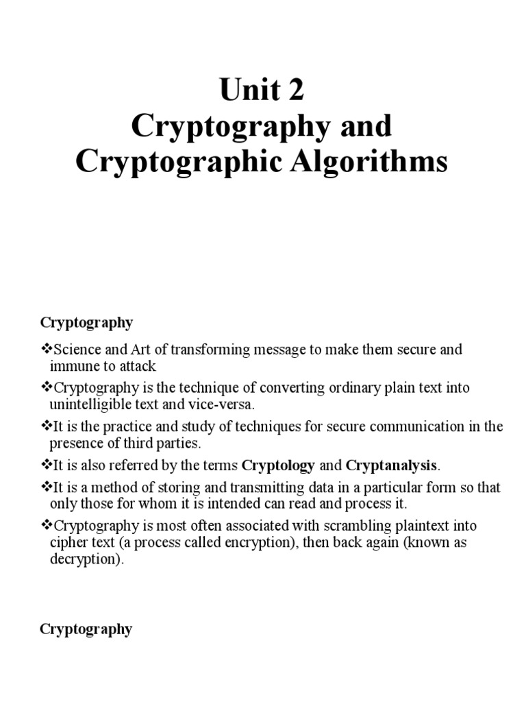 Unit 2 | PDF | Cryptography | Public Key Cryptography