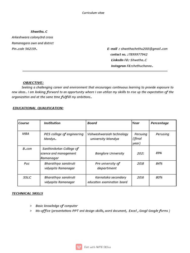 Chethu CV | PDF | Curriculum | Cognitive Science