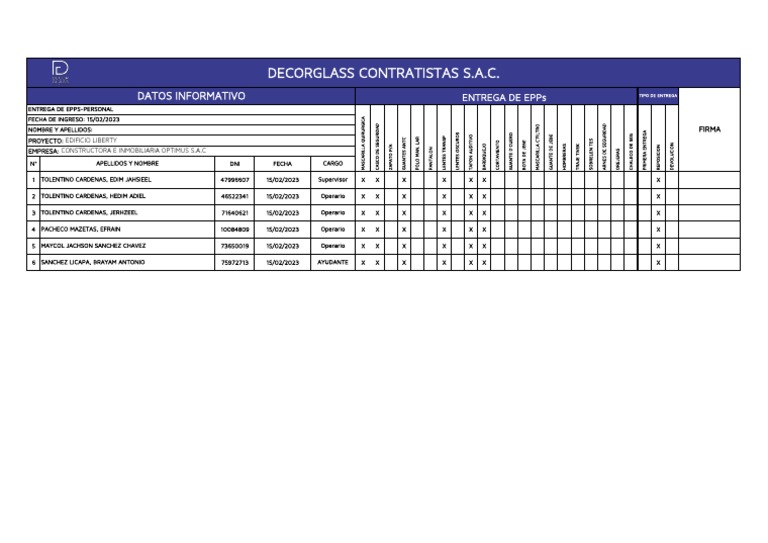 03 Formato de Entrega de EPPs | PDF
