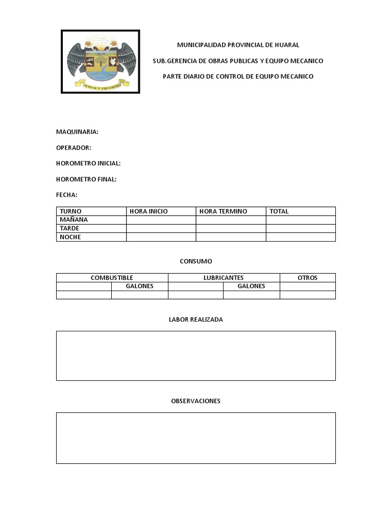 Formato de Parte Diario | PDF