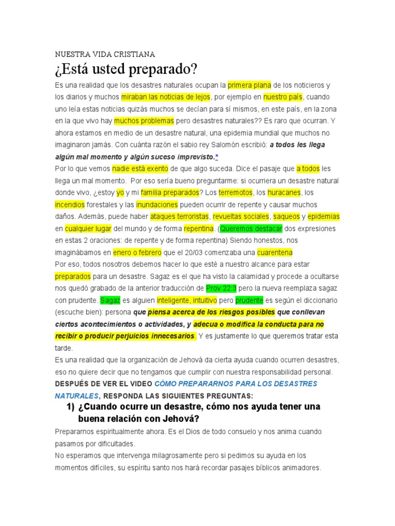 Está Usted Preparado | PDF | Desastres naturales