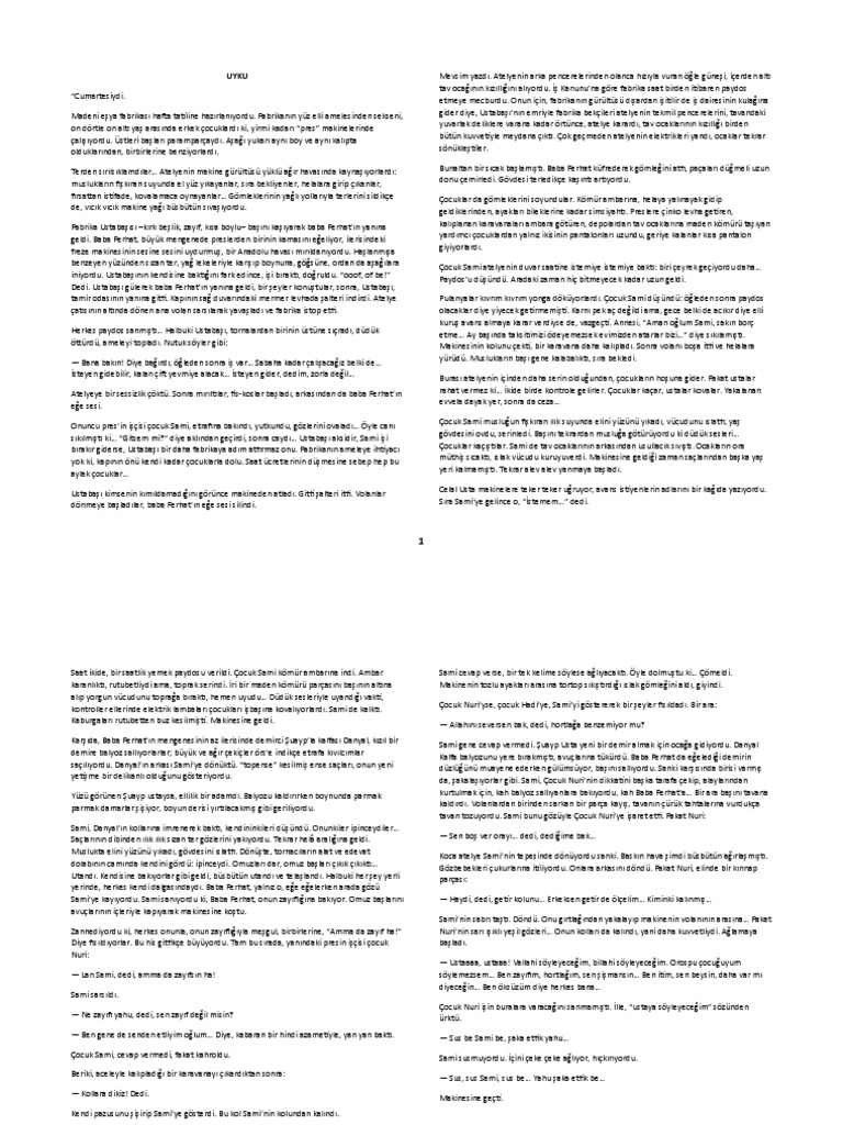 Uyku Orhan Kemal | PDF