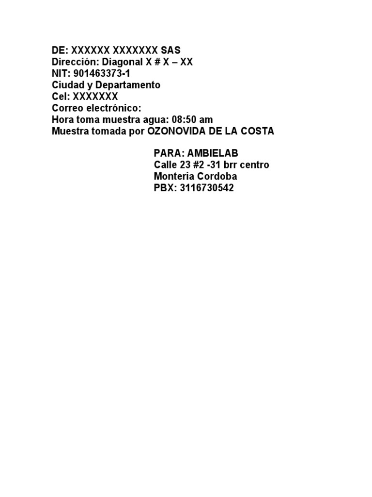 Rótulo de Envío para Ambielab | PDF