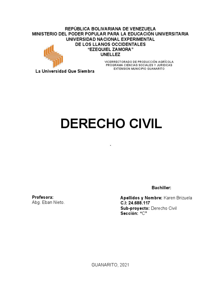 Derecho Civil | PDF | Derecho Civil (Common Law) | Fundación (sin fines ...