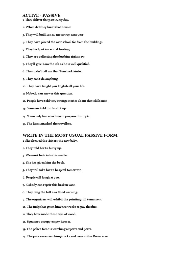 ACTIVE - PASSIVE + Causative + Impersonal | PDF