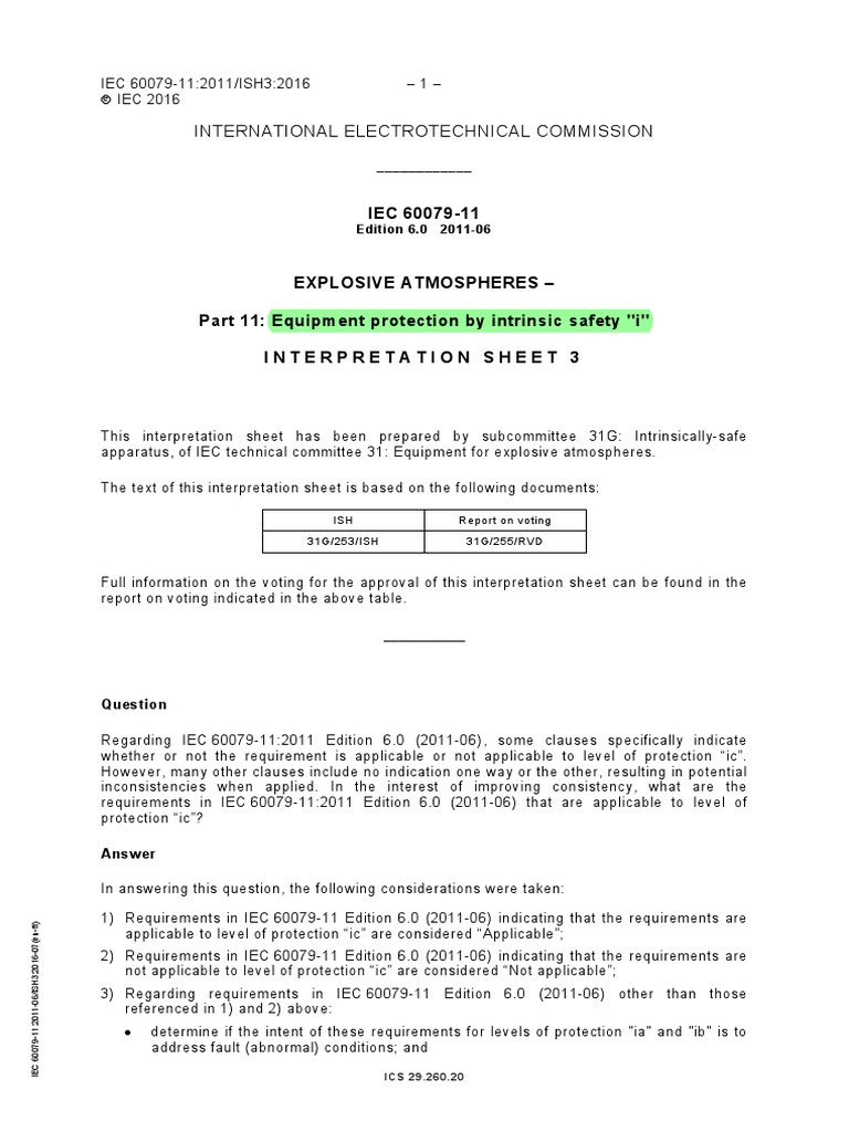IEC 60079-11 - Interpretation Sheet | PDF | Fuse (Electrical ...
