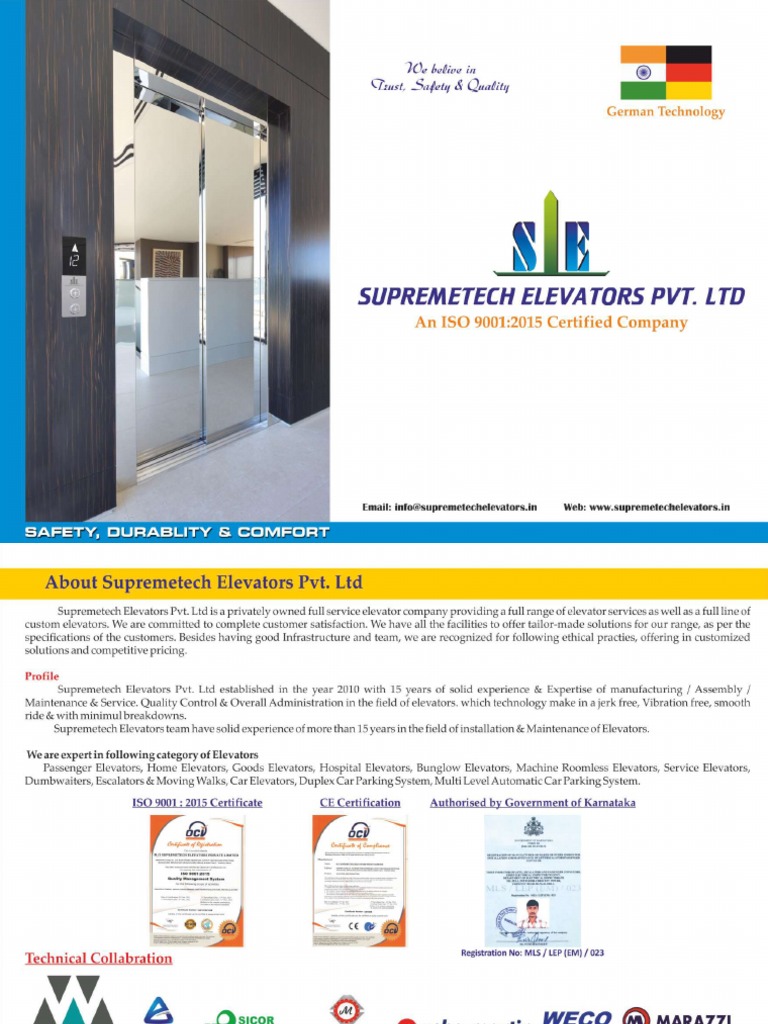 Supremetech Elevator Brochure 8 Pages_compressed | PDF