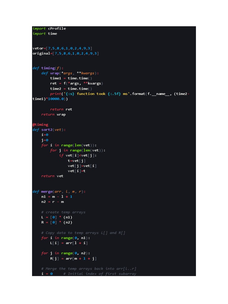 Sort em Python | PDF | Algorithms | Arithmetic