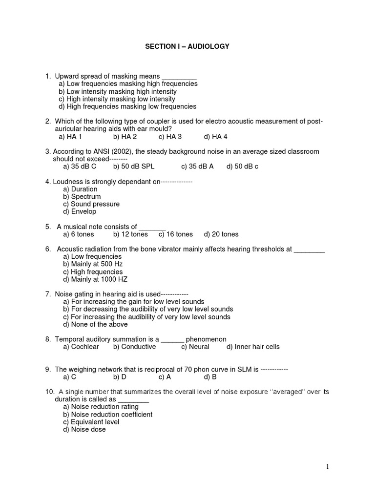 MASLP Model Paper | PDF | Larynx | Hearing Loss