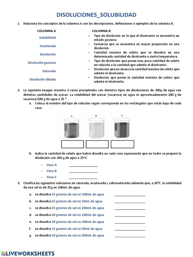 DISOLUCIONES | PDF | Solubilidad | Agua