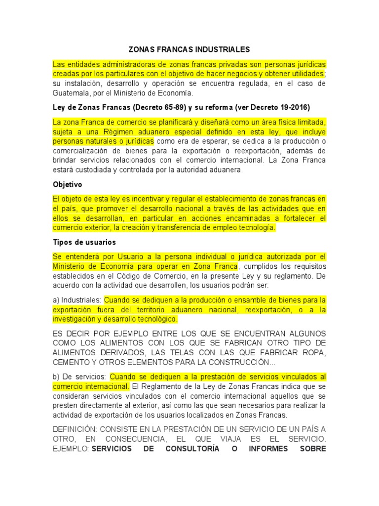 ZONAS FRANCAS INDUSTRIALES - Presentacion | PDF | Impuestos | Comercio