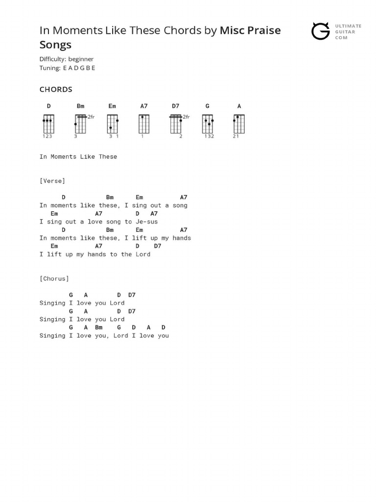 In Moments Like These Chords | PDF