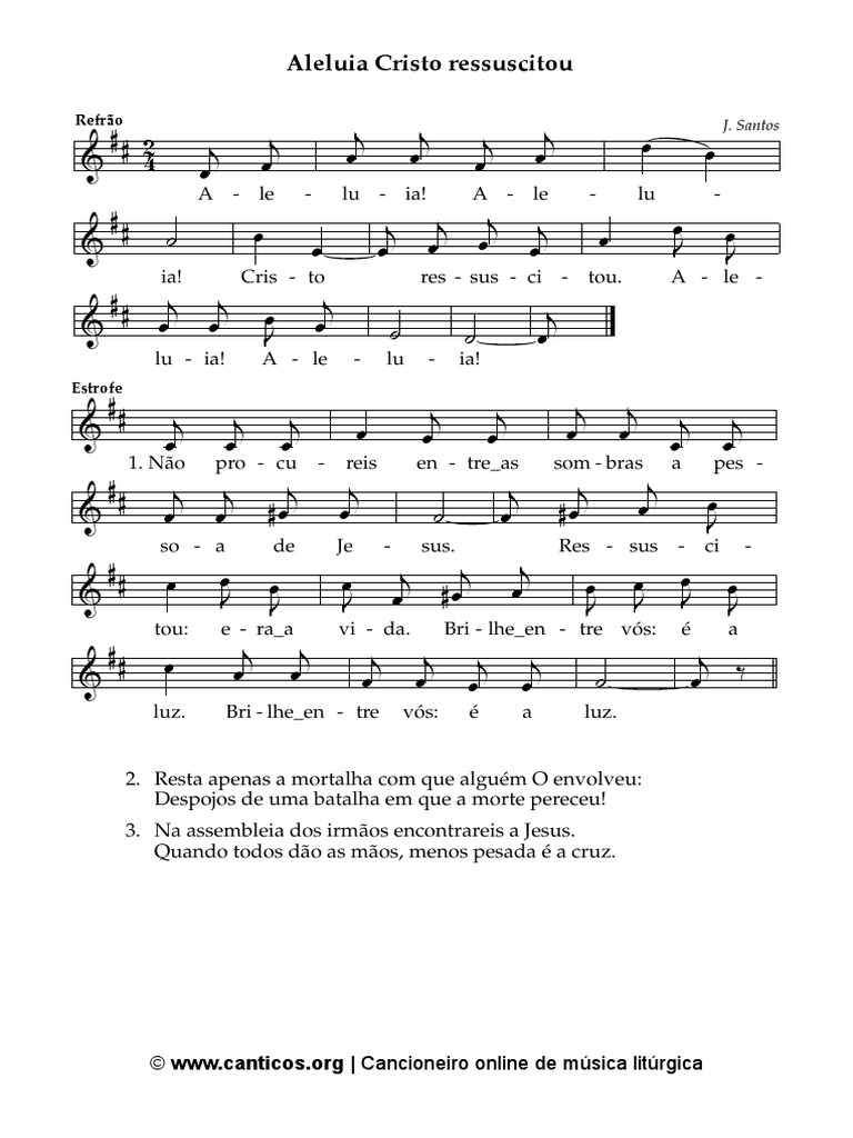 Alelulia Cristo Ressuscitou - J Santos (2) - 230302 - 220531 | PDF