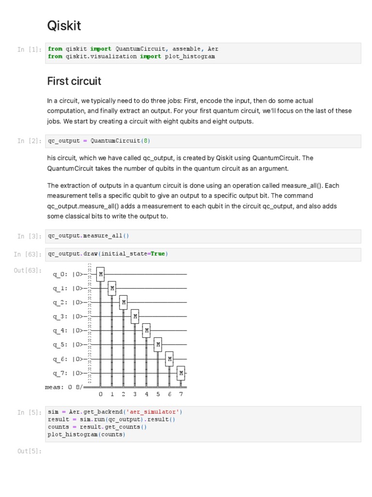 Qiskit: First Circuit | PDF | Mathematics | Algebra