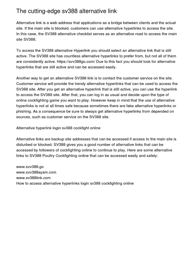 SV388 Alternative Links Guide | PDF | Hyperlink | Phishing