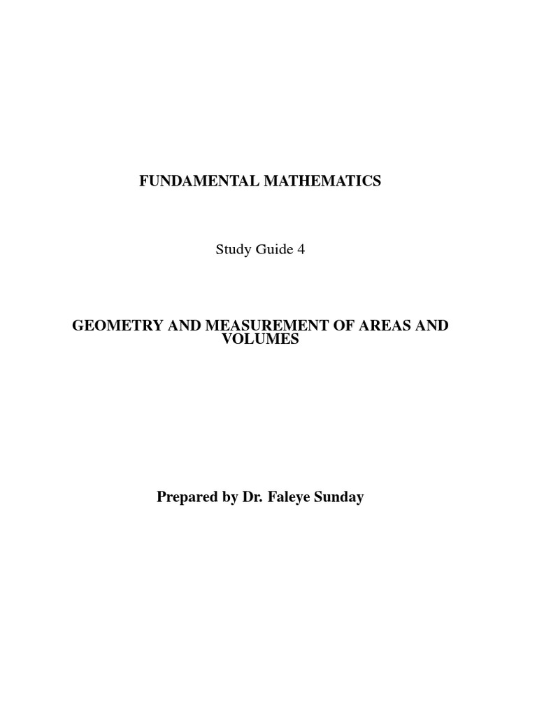 Fundamental Mathematics: Study Guide 4 | PDF | Line (Geometry) | Polygon