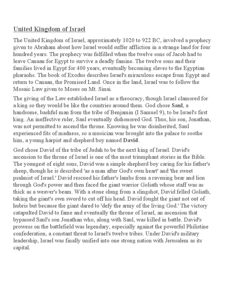 United Kingdom of Israel | PDF | Judea | David