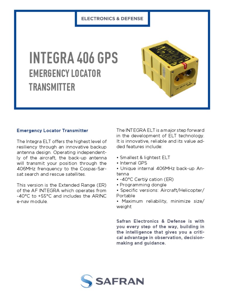 INTEGRA ER (N) SAFRAN Datasheet PDF | PDF | Manufactured Goods | Equipment