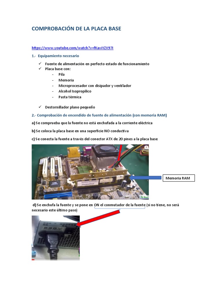 Comprobar La Placa Base | PDF | Transistor | Mosfet
