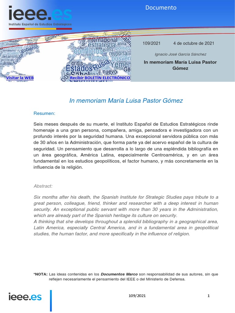 IEEE - Maria Luisa Pastor Gómez | PDF | Conocimiento | America latina