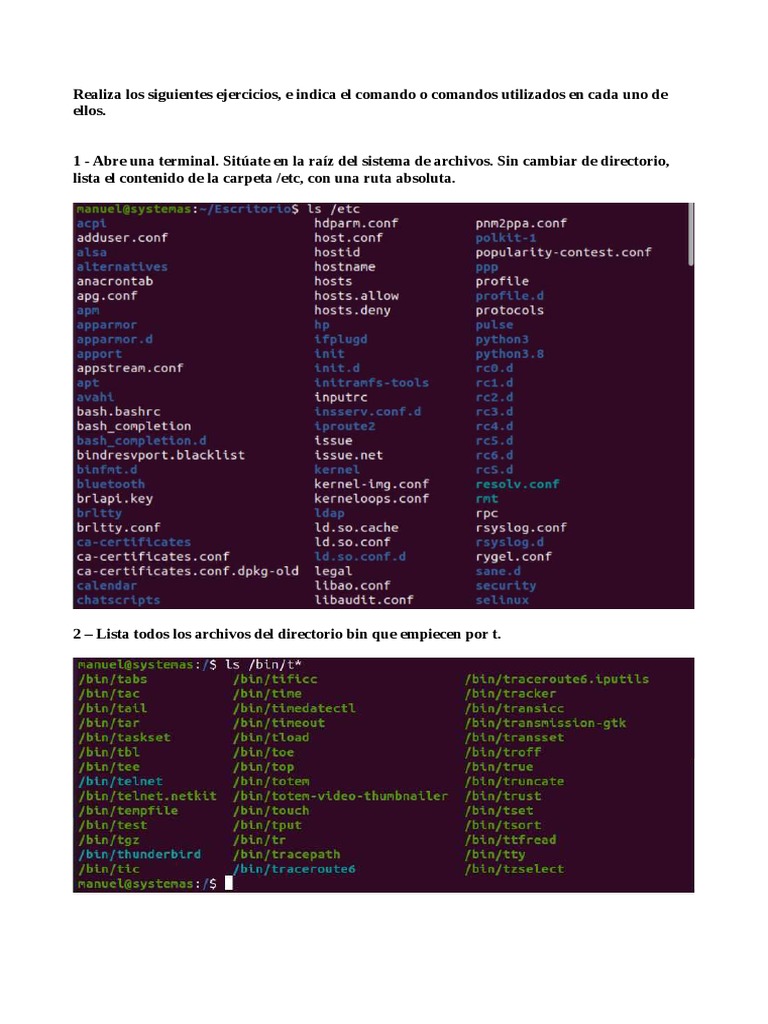 Solución_Práctica 15. Comandos Linux (I) (1) | PDF | Archivo de ...