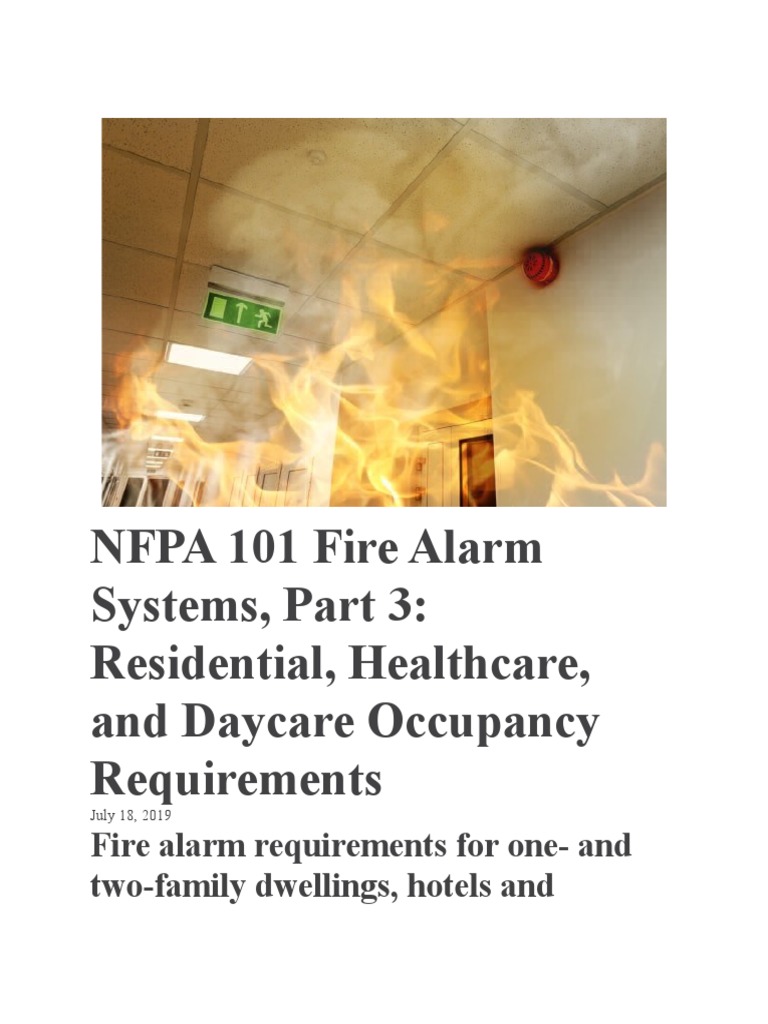 NFPA 101 Fire Alarm Systems, Part 3 Residential, Healthcare, and ...