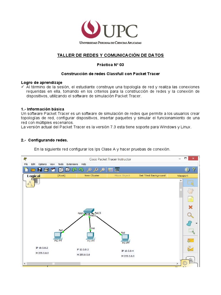 Laboratorio No 2 (Packet Tracer) SS52-EQ03 | PDF | Dirección IP | Protocolos de internet