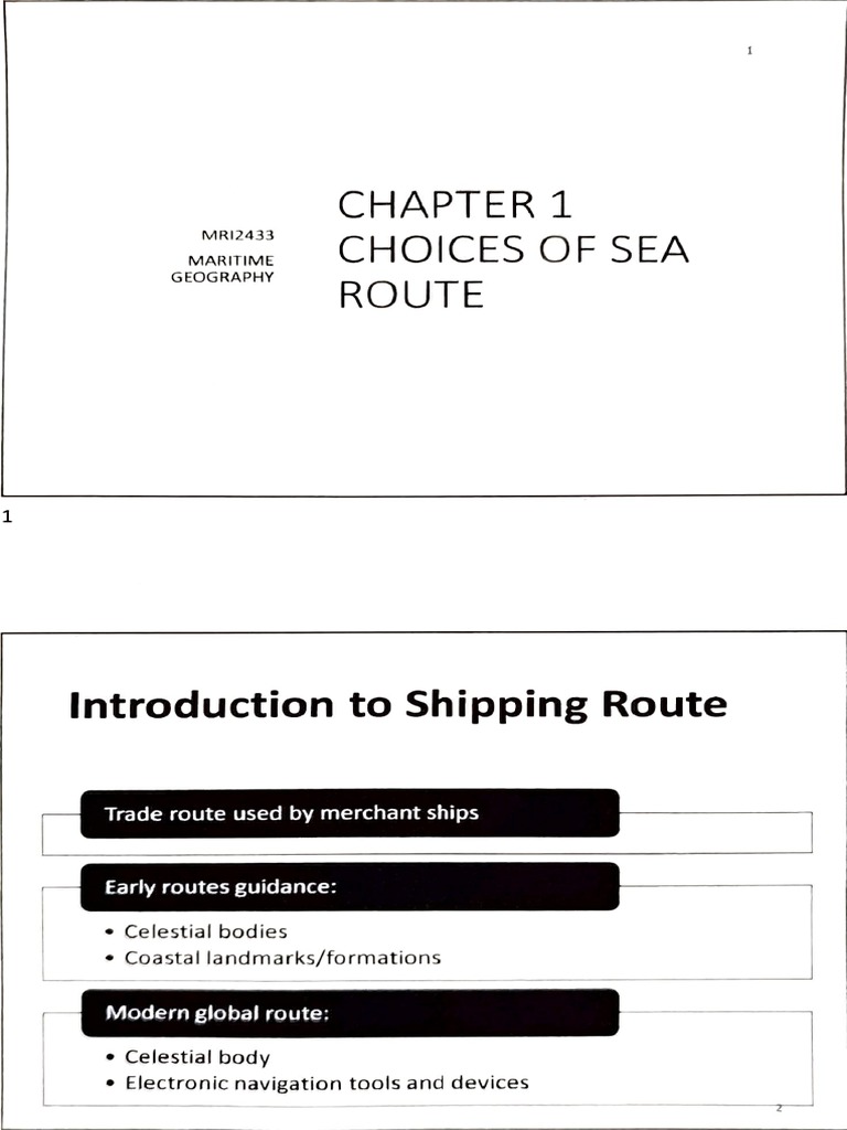 Maritime Geography - Chapter 1 - Chouce of Sea Route | PDF
