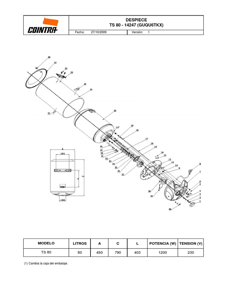 Despiece TS 80 - 14247 (GUQU6TKX) : Fecha: Versión: 27/10/2009 1 | PDF ...