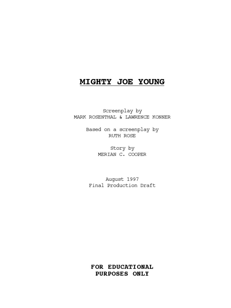 MIGHTY JOE YOUNG - Daily Script PDF | PDF | Gorilla