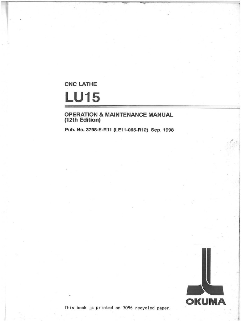 Okuma Manuals LU15 | PDF