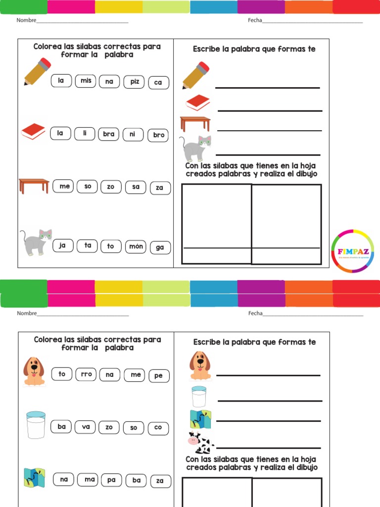 Silabas Colorear | PDF