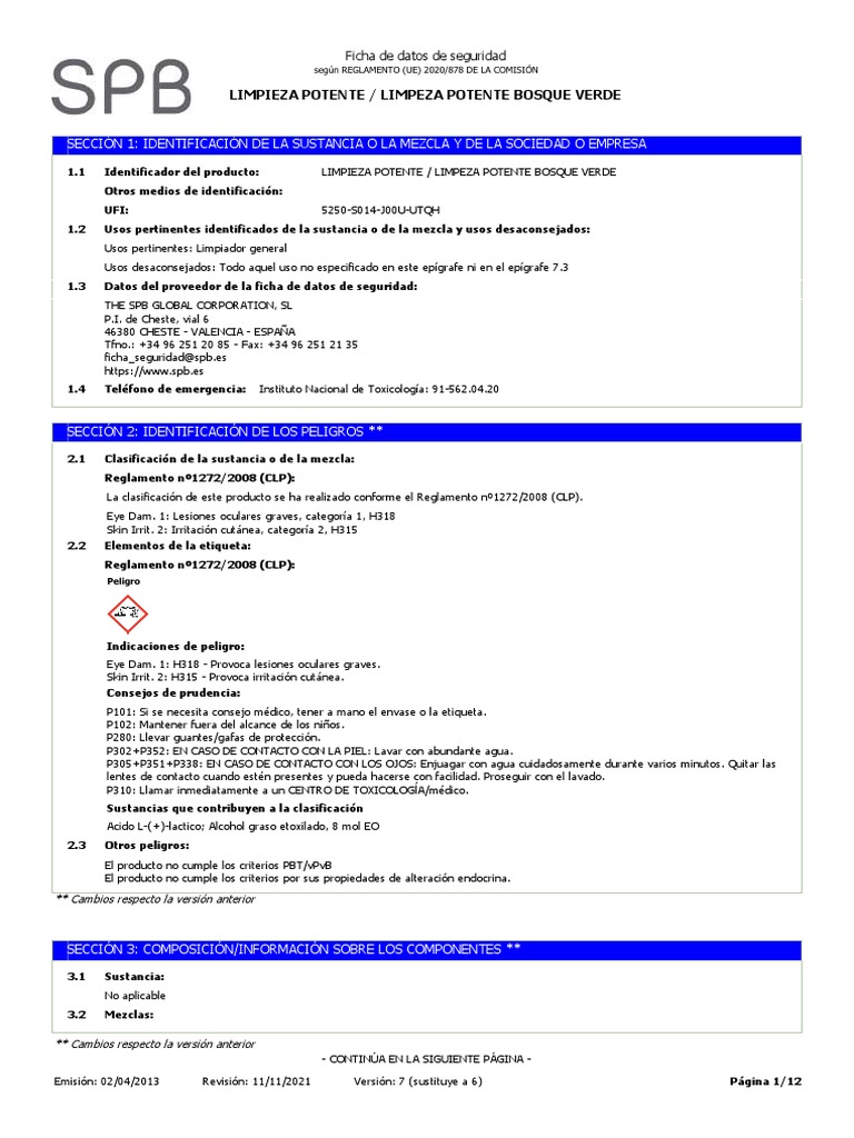 Limpieza Potente / Limpeza Potente Bosque Verde | PDF | Toxicidad | Agua