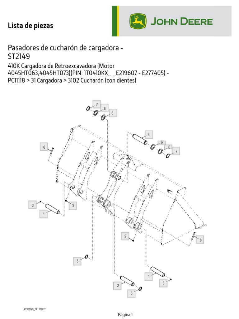Pasadores de Cucharón de Cargadora | PDF