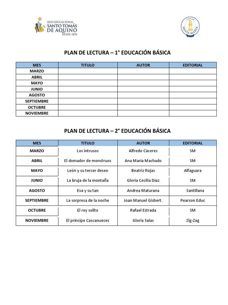 Plan Lecturas 2023 Pdf