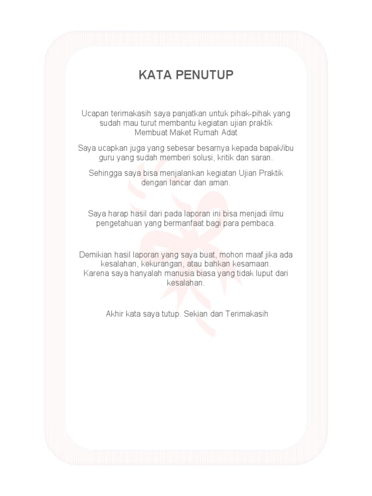 Kata Penutup | PDF