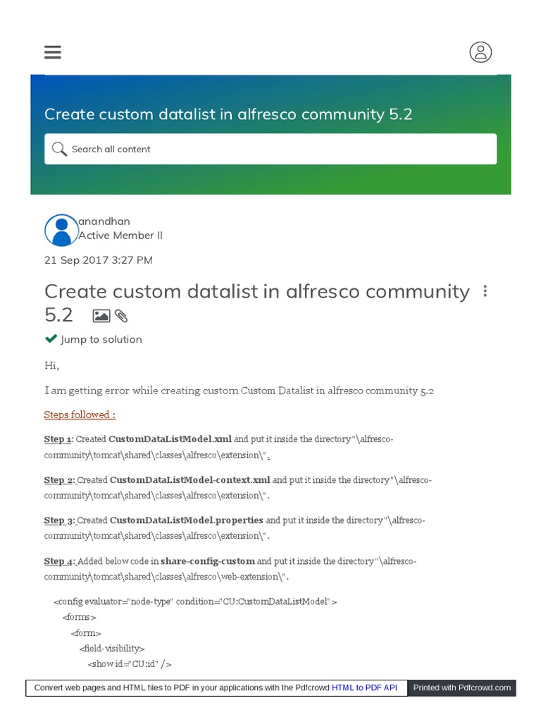 Hub Alfresco Com t5 Alfresco Content Services Forum Create C | PDF | Html Element | Html