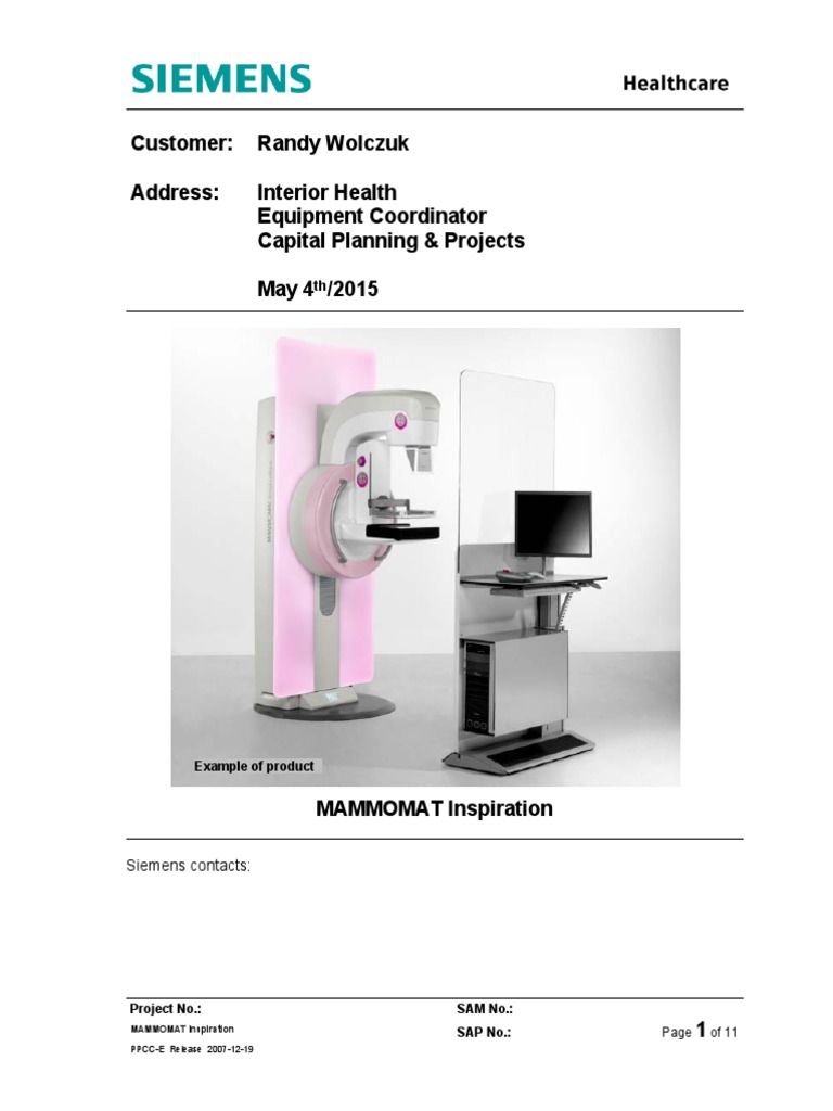 3021 Mammography Siemens Planning Guide | PDF | Computer Network ...
