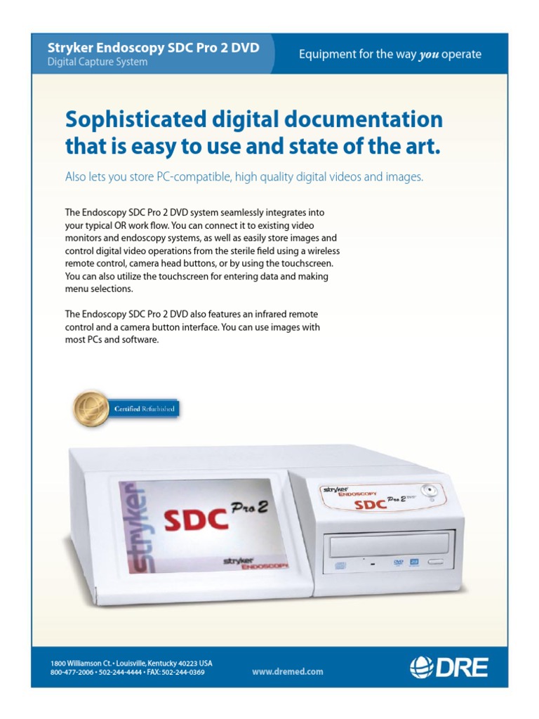 Stryker Endoscopy SDC Pro 2 DVD | PDF | Video | Digital Video